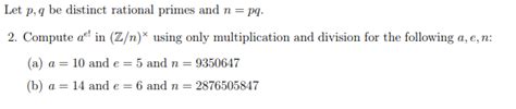 let p q be distinct rational primes and n pq 2