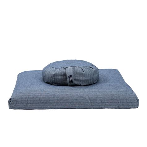 Organic Cotton Fill Denim Zafu Zabuton Meditation Cushion Set