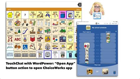 Touchchat With Wordpower Open App Button Action To Open Choiceworks