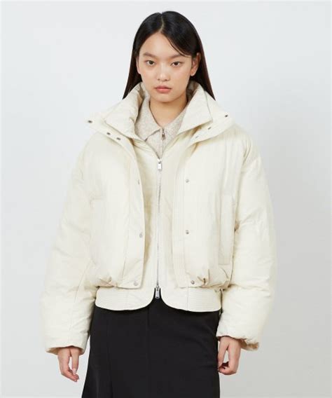 키뮤어 우먼 레이어드 숏 패딩 점퍼클라우드 크림 위시버킷