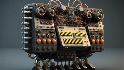Premium Ai Image Futuristic Modular Synthesizer System Ai Generator Image