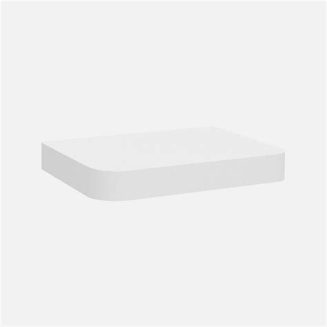 Rounded Corners Floating Shelf Matte White 250x200x38mm Shelving Shop