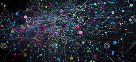 Colorful Abstract Network Visualization With Vibrant Dots And Lines Representing Connections And