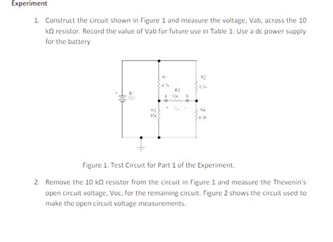 Solved Experiment 1 Construct The Circuit Shown In Figure 1