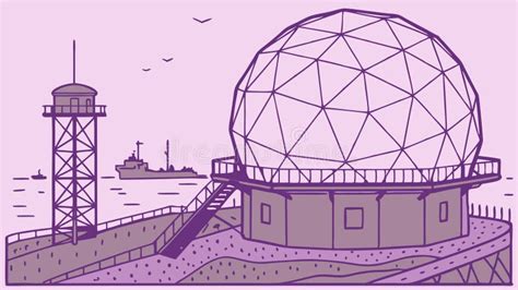 Modern Science Dome Tower Futuristic Research Center Vector Design Generative Ai Stock Vector