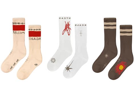 Travis Scott Reverse Jack Socks Trio Brownwhitecream Ss22 Us