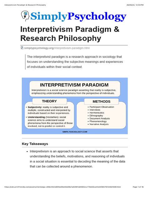 Interpretivism Paradigm And Research Philosophy Pdf Methodology Qualitative Research