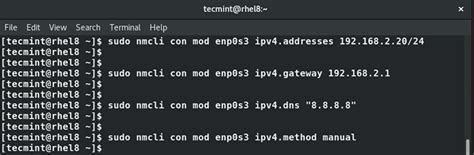 Cómo configurar la conexión de red utilizando la herramienta NMCLI