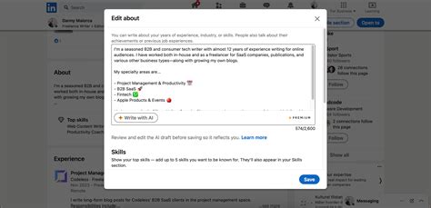 how to improve your linkedin profile using ai