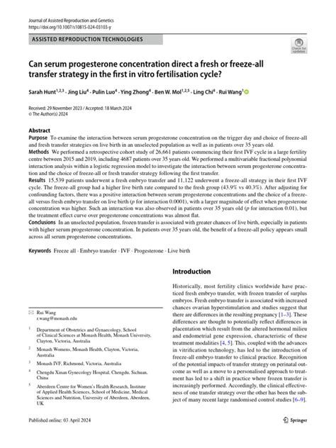 Can Serum Progesterone Concentration Direct A Fres Pdf In Vitro
