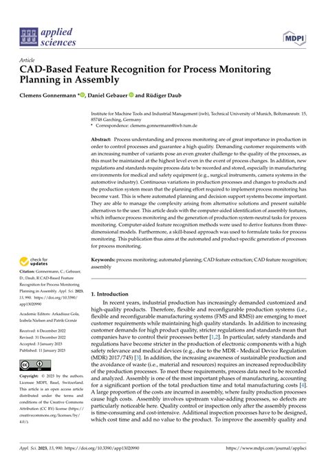 Pdf Cad Based Feature Recognition For Process Monitoring Planning In