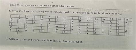 1 Given This Dna Sequence Alignment Indicate