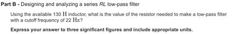 Solved Analysis And Design Of Low Pass Filters Learning Chegg