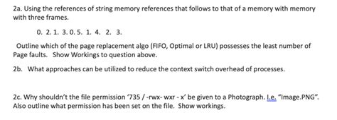Solved 2a Using The References Of String Memory References
