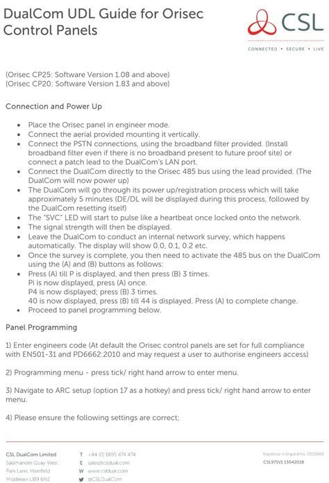 csl dualcom udl manual pdf download manualslib