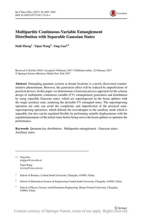 Multipartite Continuous Variable Entanglement Distribution With Separable Gaussian States