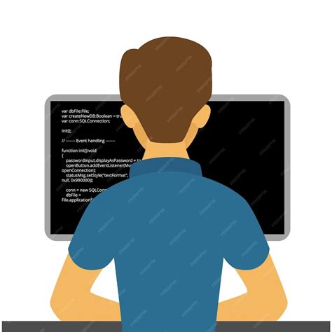 Premium Vector Programming Developer Young Code Geek Developing