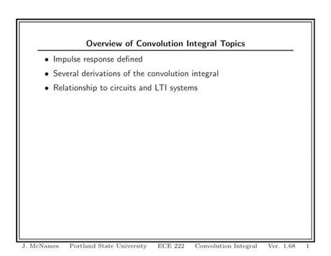 Ppt Overview Of Convolution Integral Topics Impulse Response Defined Powerpoint Presentation