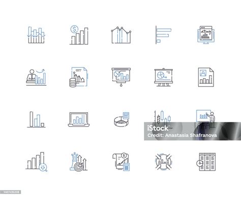 그래프 차트 선 아이콘 컬렉션입니다 막대 선 원형 분산형 영역 그래프 차트 벡터 및 선형 그림 데이터 축 스케일 개요 표지판 세트 아이콘에 대한 스톡 벡터 아트 및 기타