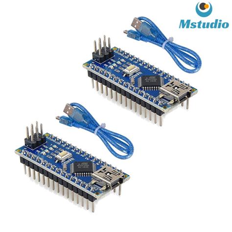 2 шт Плата arduino nano v3 0 atmega328p ch340 mini usb запаянная