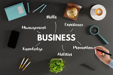 지구본 돋보기 비즈니스라는 단어가 있는 펜 및 단어 지도와 같은 어두운 배경의 다양한 항목 사업 개념입니다 개념에 대한 스톡 사진 및 기타 이미지 Istock