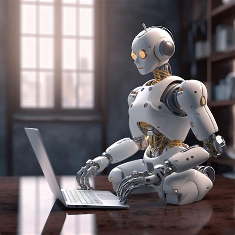 premium ai image anthropomorphic robot indoors