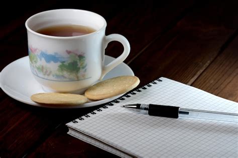 Premium Photo Open Blank Notebook And A Pen On