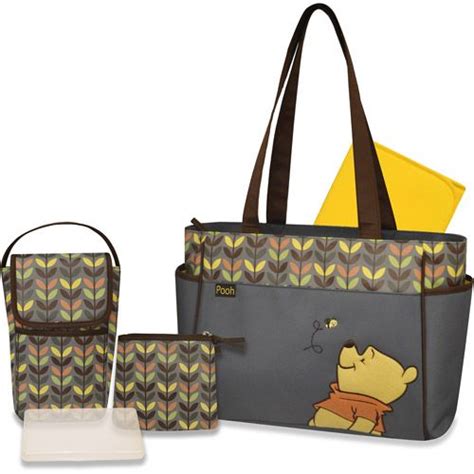 Disney Winnie The Pooh 3 Piece Diaper Bag Set With Bonus Bottle Bag