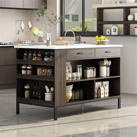 Kitchen Work Tables With Storage Rolling Kitchen Island Utility
