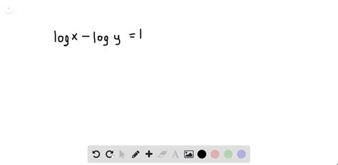 SOLVED:Write each logarithmic expression as a single logarithm. logx-logy