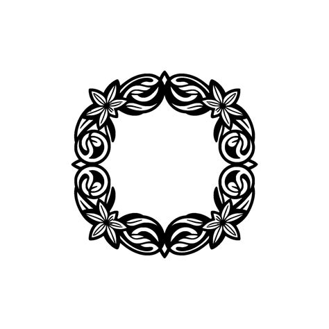 Ornate And Gray Floral Ornamental Border Element With Swirling
