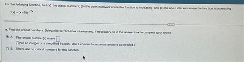 solved for the following function find a ﻿the critical