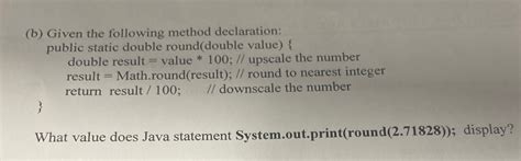 Solved B ﻿given The Following Method Declarationpublic