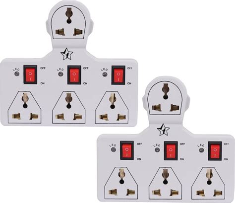 Flipkart Smartbuy 4 Universal Socket 3 Switch Multi Plug Extension Board Combo Pack Of 2 4