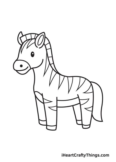 How to Draw a Zebra – Step by Step Guide | Zebra drawing, Easy drawings, Sketches easy