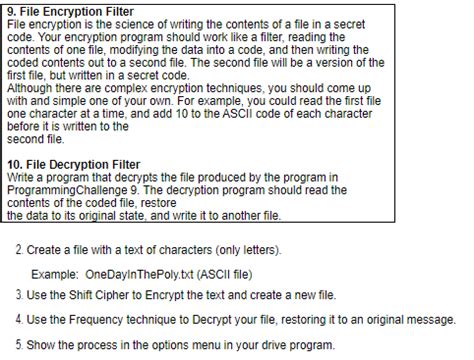 Solved 9. File Encryption Filter File encryption is the | Chegg.com