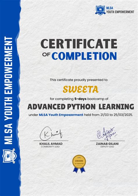 Python Bootcamp Certificate Learningjourney Programming