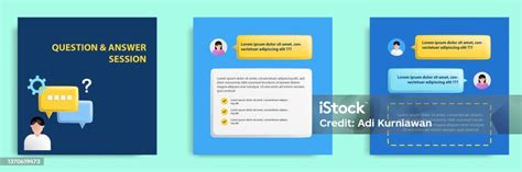 소셜 미디어 유익한 Faq 게시물 배너 템플릿 레이아웃 디자인 3d 만화 스타일 문자와 다색 배경 질문 답변 거품 채팅 텍스트 상자 질의응답에 대한 스톡 벡터 아트 및 기타