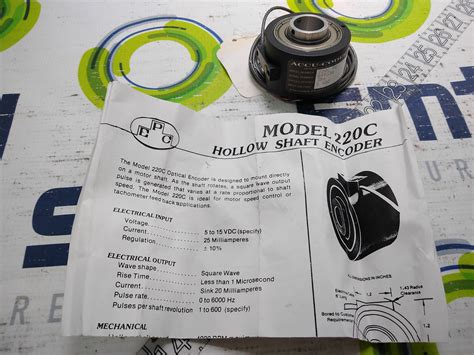 New Encoder Products Company 220c Pu Accu Coder Incremental Shaft