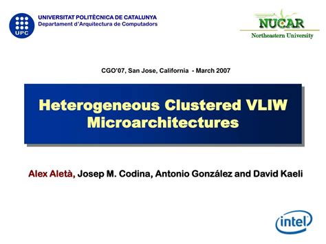 Ppt Heterogeneous Clustered Vliw Microarchitectures Powerpoint