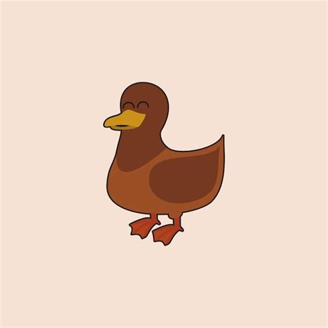 귀여운 오리 벡터 일러스트 레이 션 오리 클립 아트 오리 만화 그리기 오리 스티커 프리미엄 벡터