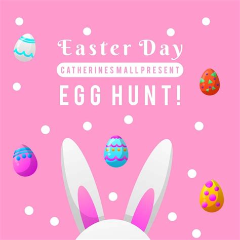 Instagram 포스트 피드 크리에이 티브 부활절 달걀 사냥 디자인 템플릿 프리미엄 벡터
