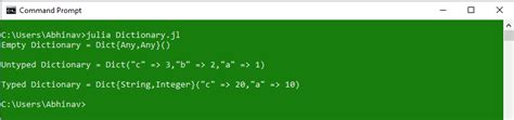 Julia Dictionary Geeksforgeeks
