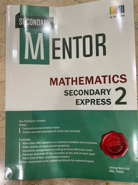 Math Mentor Secondary 2 Hobbies And Toys Books And Magazines Assessment