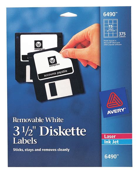 Avery 375 Pk Diskette Labels 50mv946490 Grainger
