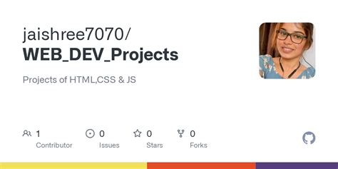 Github Jaishree7070webdevprojects Projects Of Htmlcss And Js