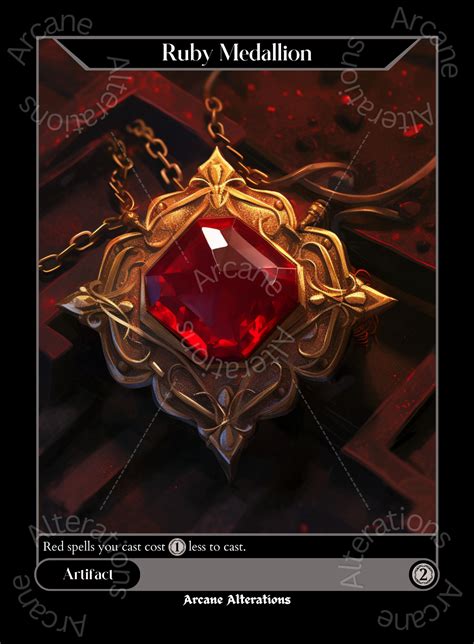 Ruby Medallion High Quality Altered Art Custom Proxy Cards Arcane Alterations