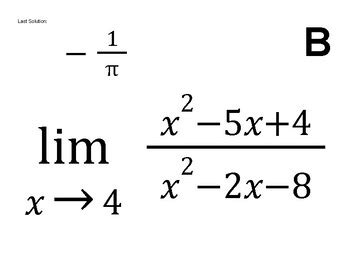 AP Calculus A B Limits Algebraically Scavenger Hunt Practice
