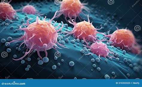 Cancer Cells Under Microscope Stock Illustration Illustration Of