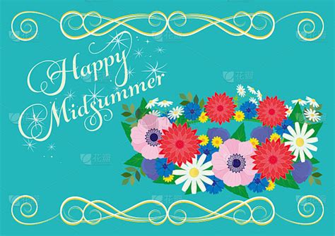快乐仲夏花皇冠贺卡